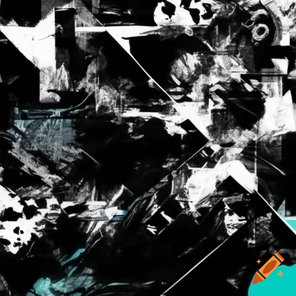 Abstract artwork representing electricity and speed with striking black ...
