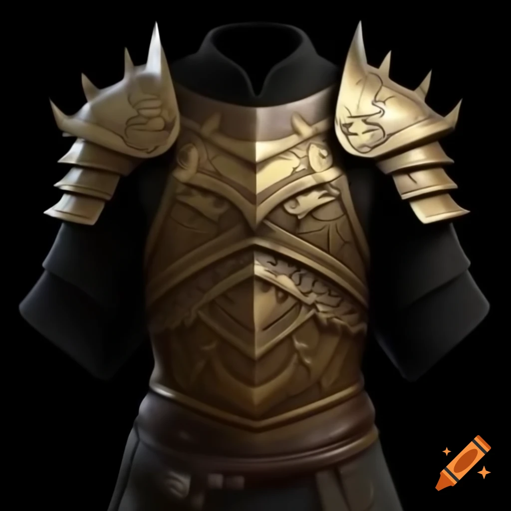 Legendary fantasy realistic gold plate armor with elvish carvings and ...