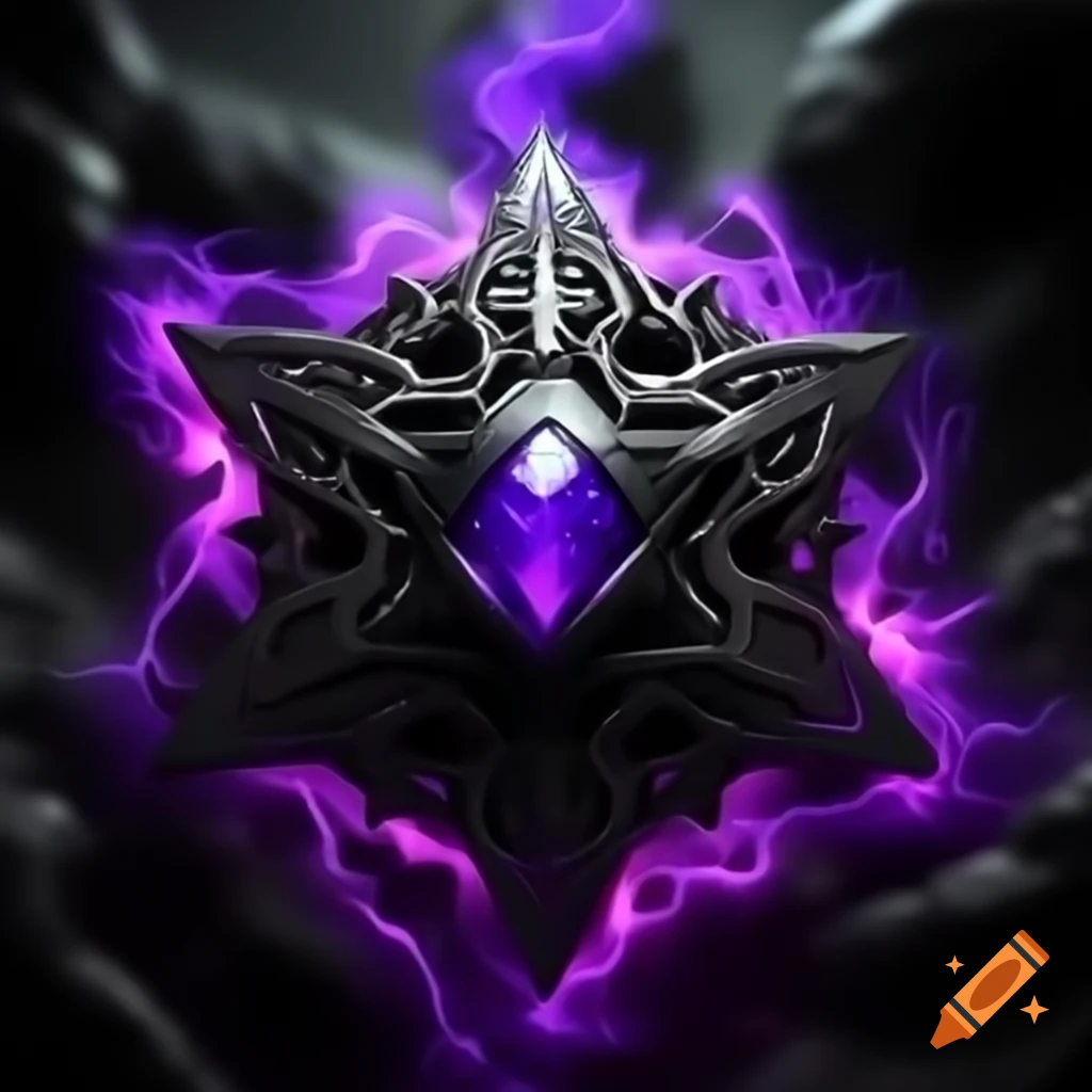 Powerful black obsidian talisman with swirling black and purple magic ...