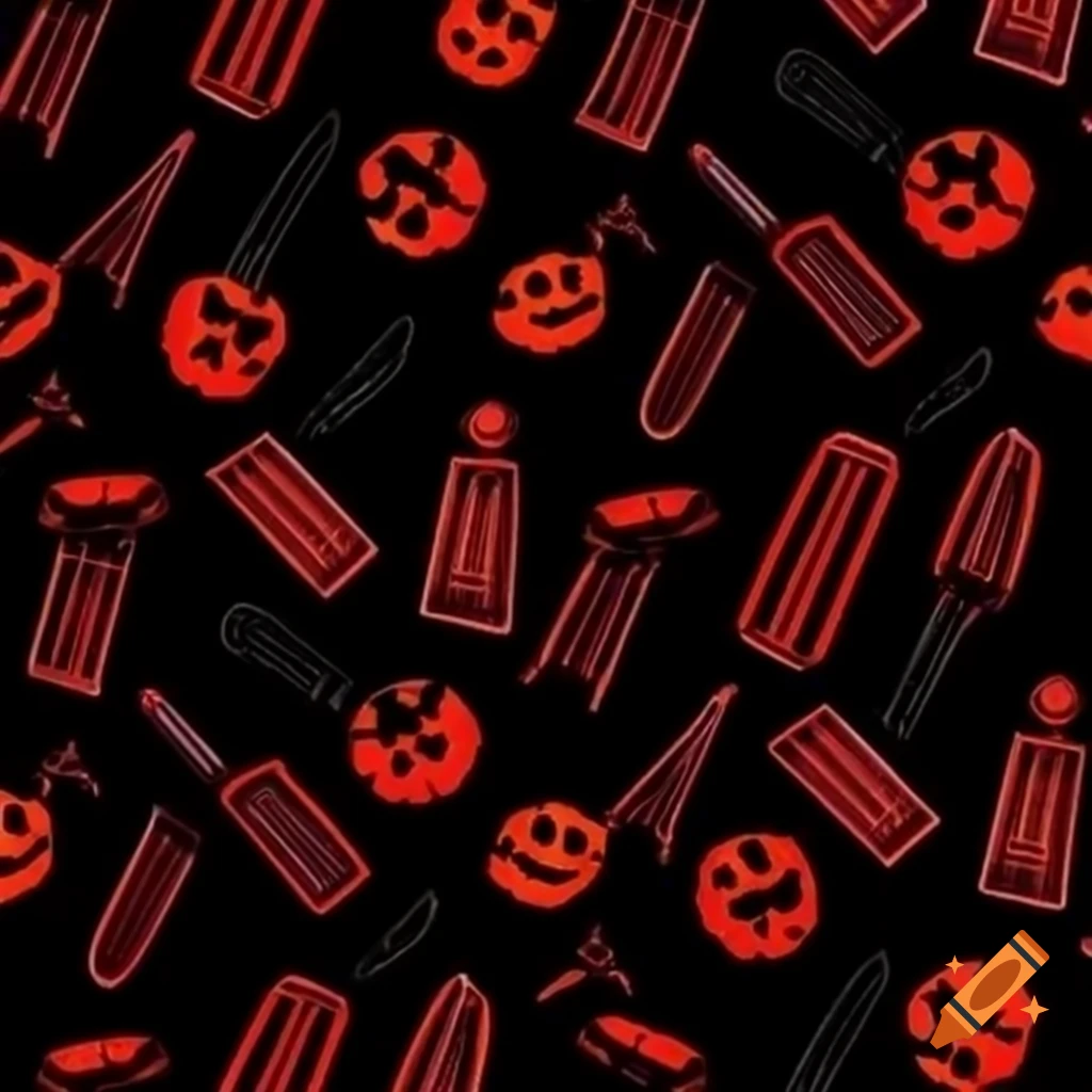 Halloween poster with dark background and cut-throat barber's razors on ...