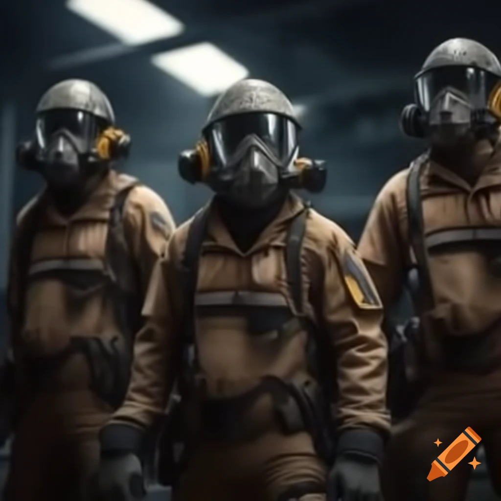 Team of bomb technicians preparing to disarm explosive threat on Craiyon