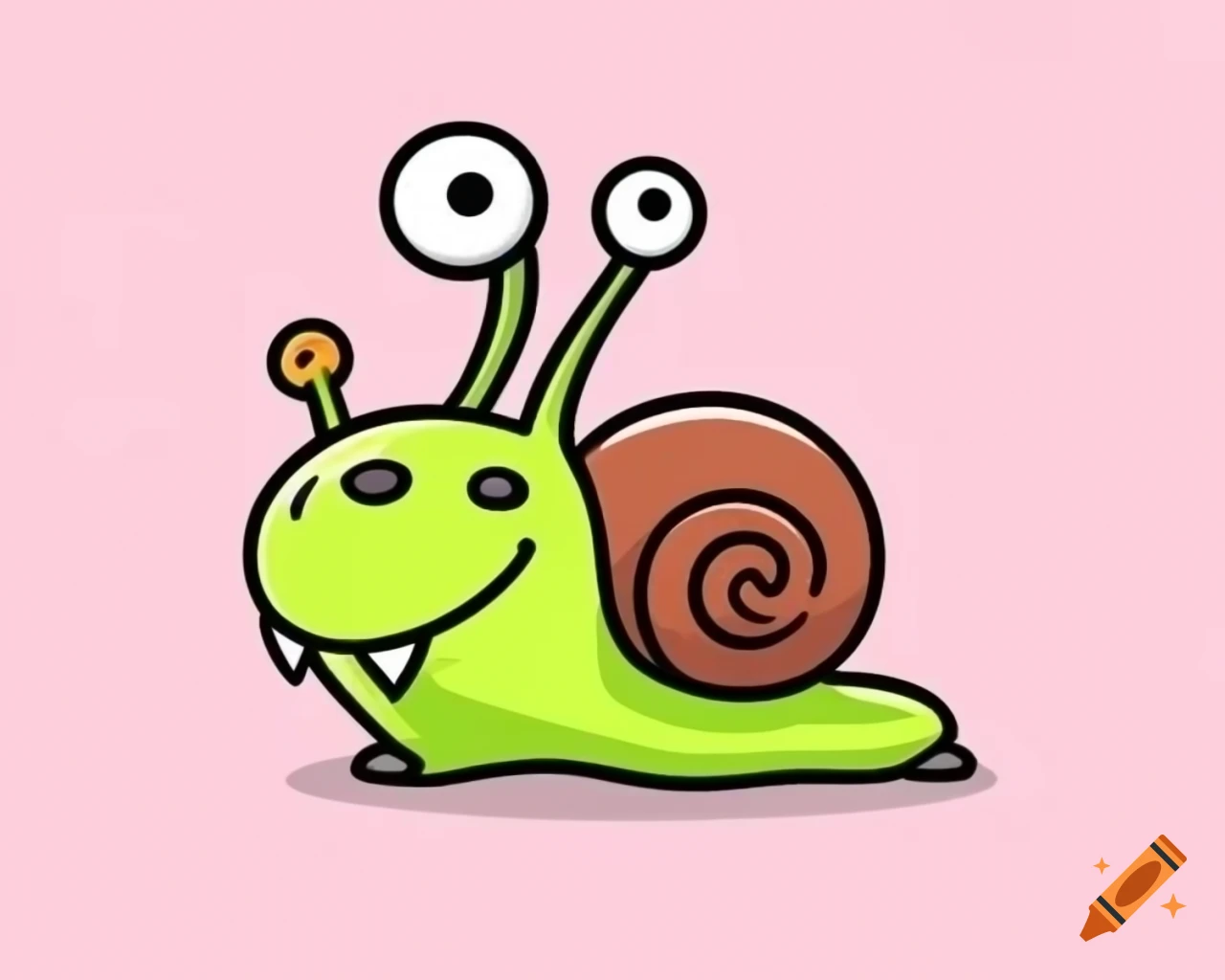 Adorable snail monster illustration on Craiyon