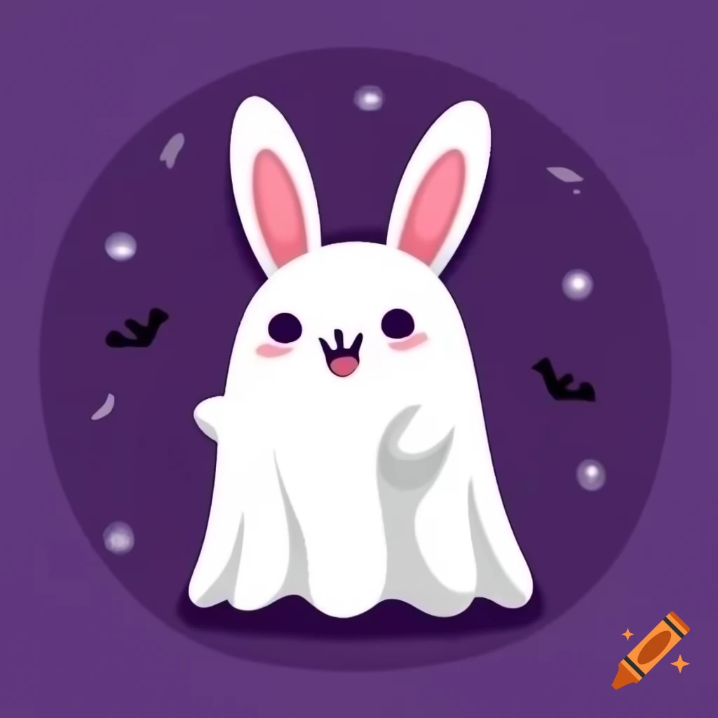 Cute bunny ghost illustration on Craiyon