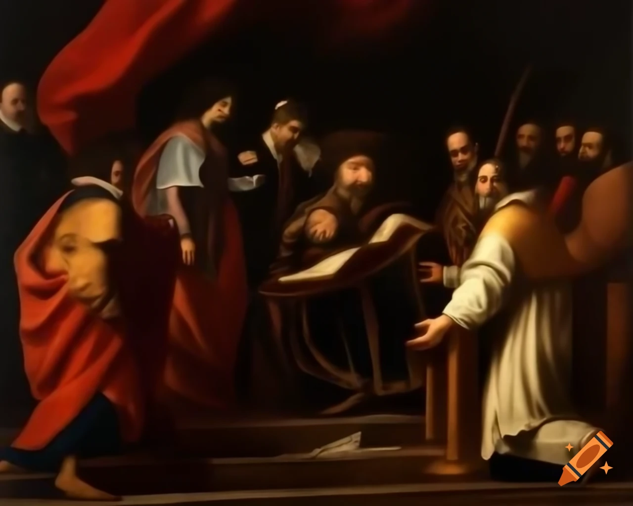 Renaissance painting of gregory arkaenus presenting to roman patriarchs ...