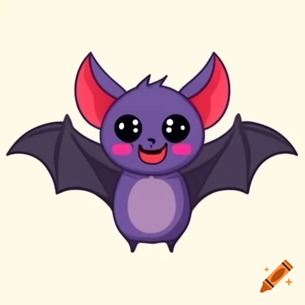 Cute bat resting on Craiyon