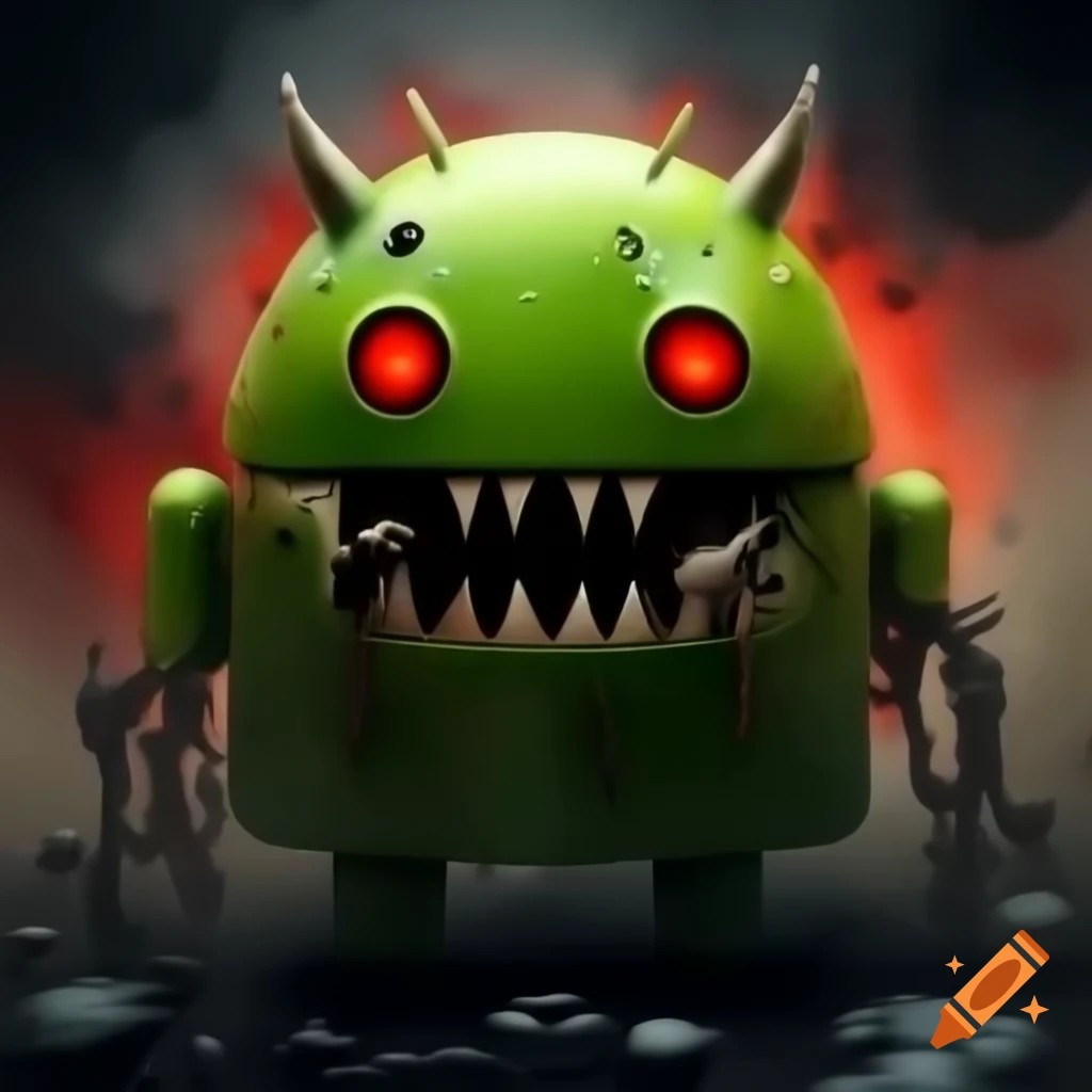 Horror-themed electronic android robot monster design on Craiyon