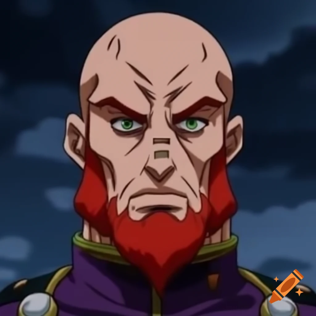 Original JoJo's Bizarre Adventure character with red beard and bald ...