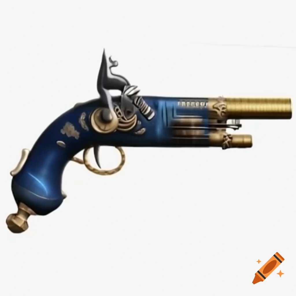 Steampunk raygun inspired by call of duty with blue, gold, and bronze ...