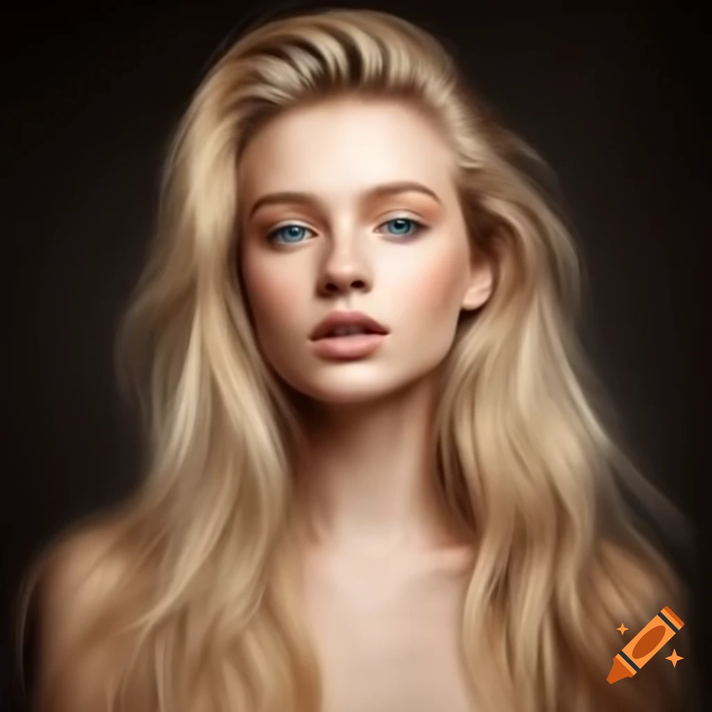High definition portrait of a young blonde woman on Craiyon