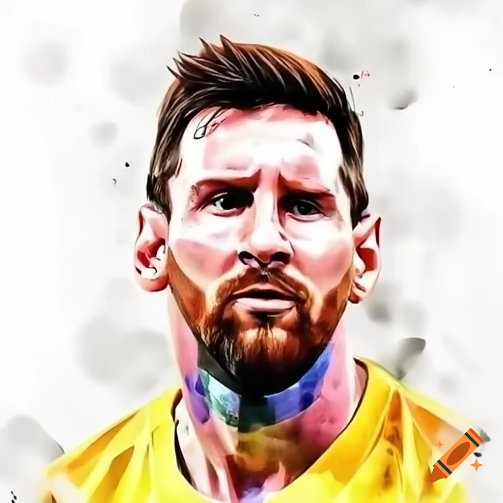 Lionel messi in a yellow jersey on Craiyon