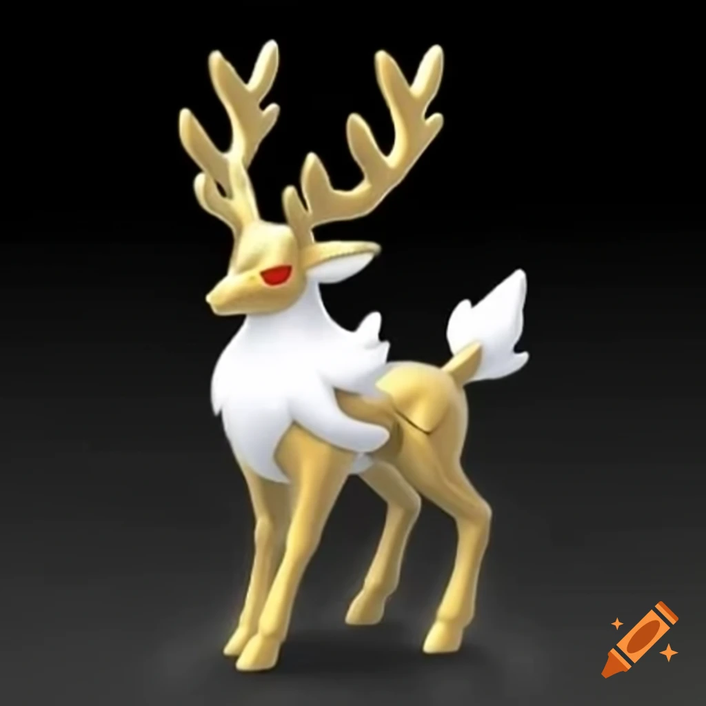 Pokemon inspired mega evolution resembling xerneas, featuring reindeer ...