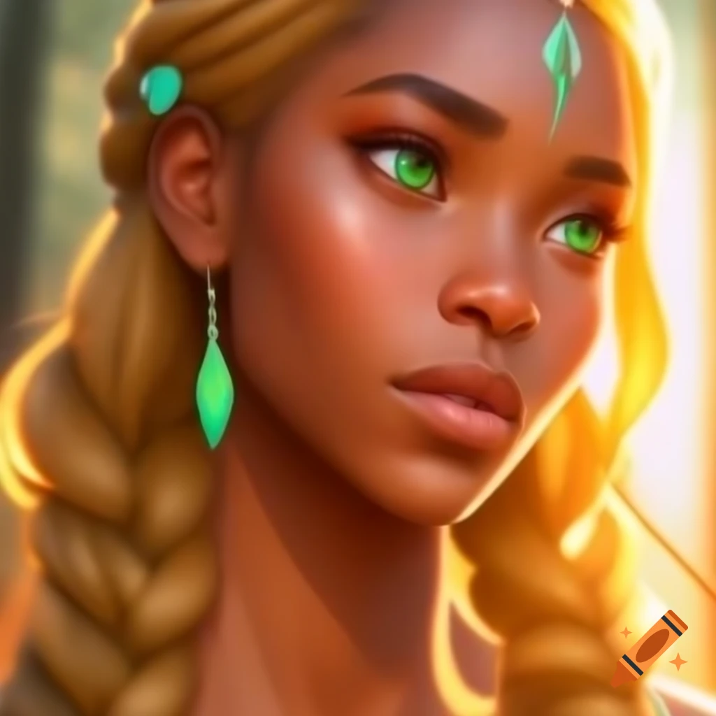 Princess Erika with wavy golden-blonde hair and emerald green eyes on ...