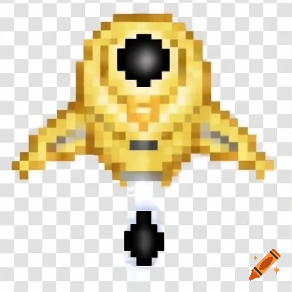 16-bit sprite of spaceship carrying black hole in a chain on Craiyon
