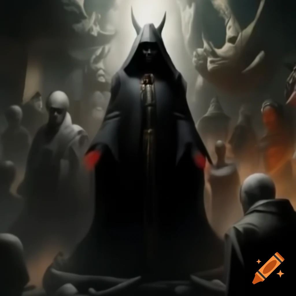 Shadowy figure with immense power confronting anime characters on Craiyon