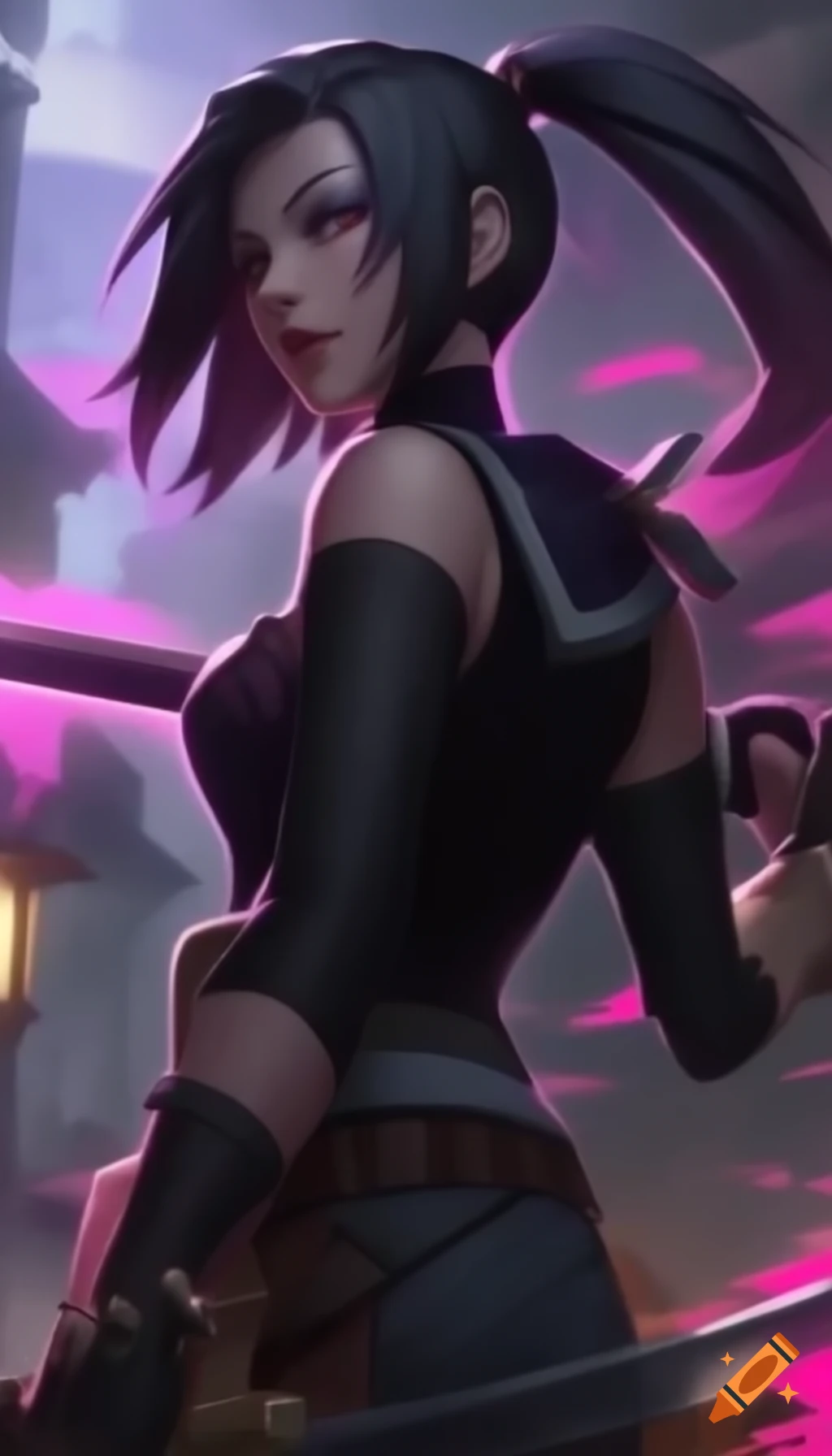 Mercenary character with unique hairstyle in shadowrun style on Craiyon