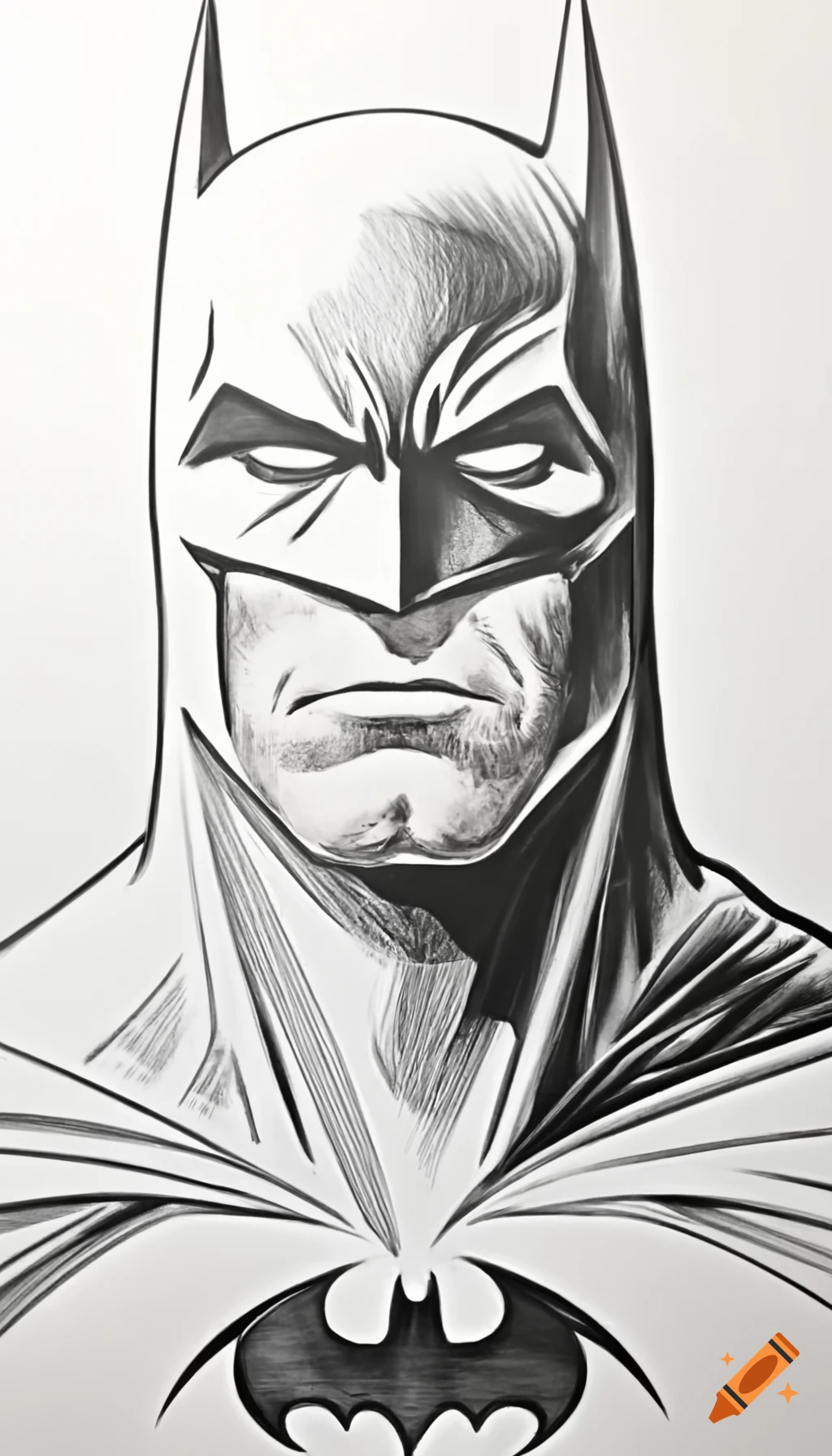 Intricate pen drawings of Batman with detailed lines on Craiyon
