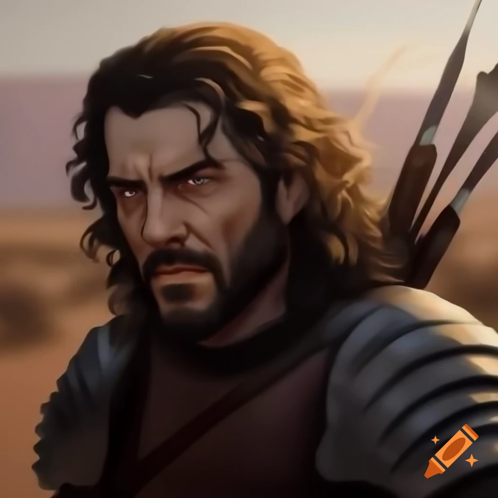 Digital portrait of a mature male commander from game of thrones, with ...