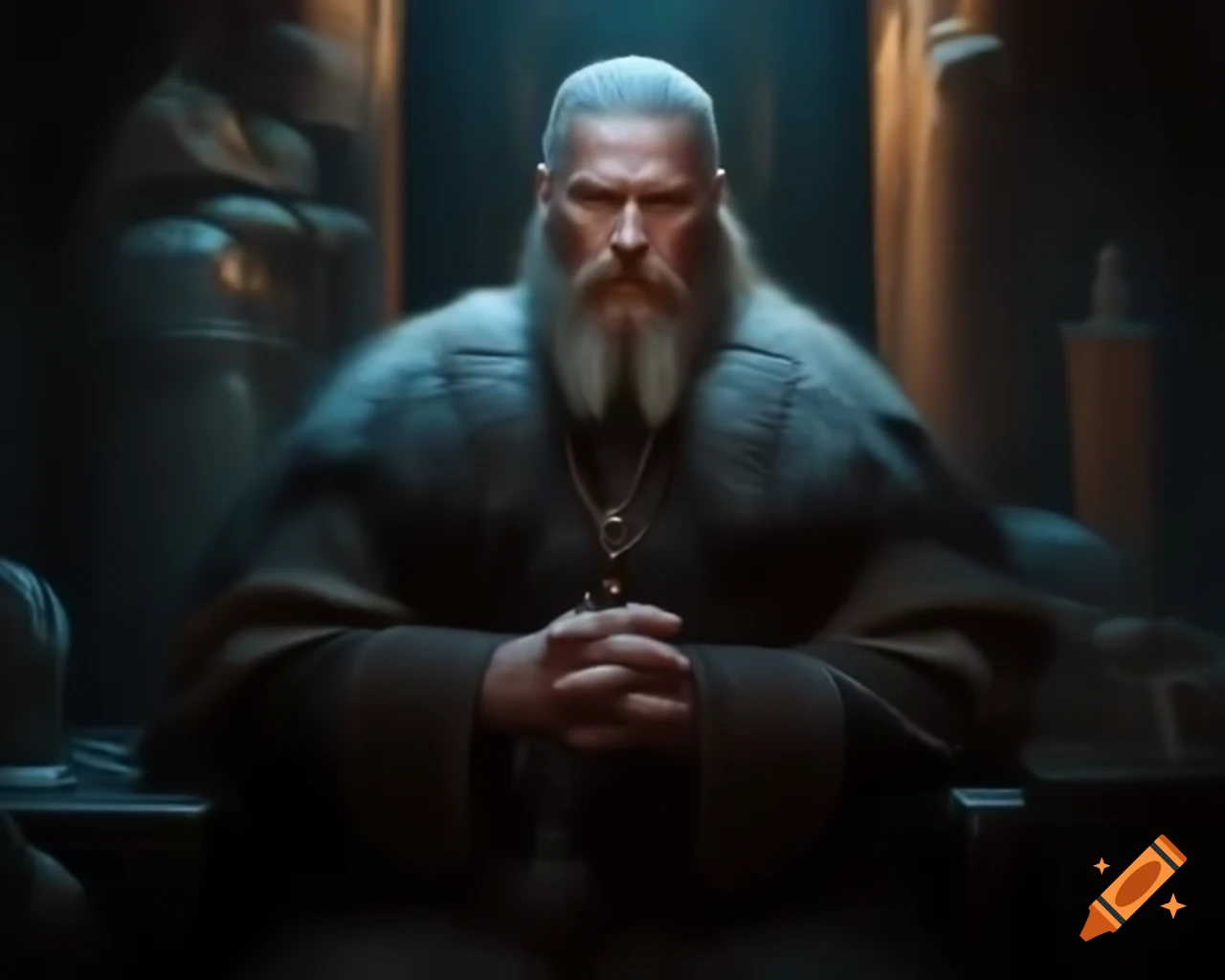 Cultural blend with viking priest inspiring attention from roman nobles ...