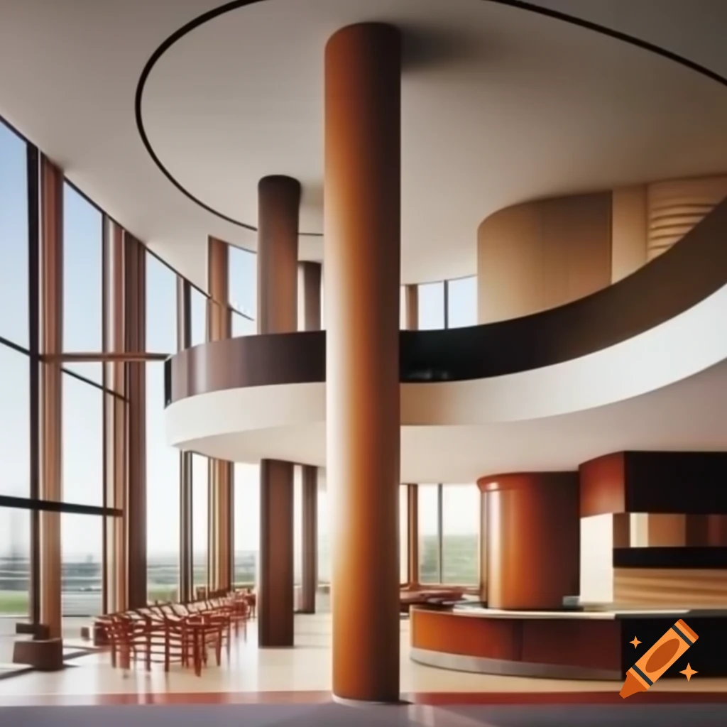 Four-story hotel design featuring rounded bauhaus influences and frank ...