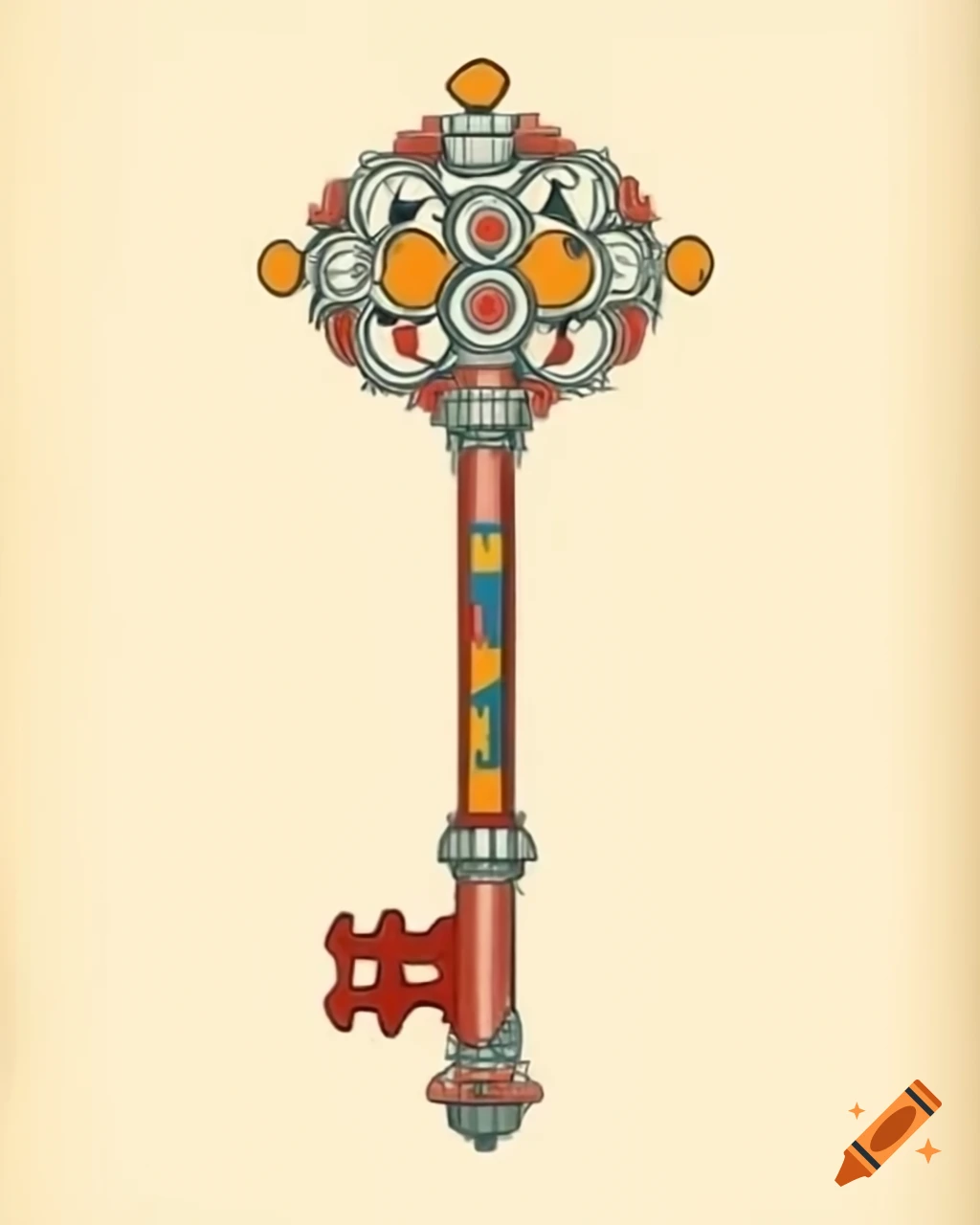 Ancient key illustration influenced by Byzantine, Scandinavian, and ...