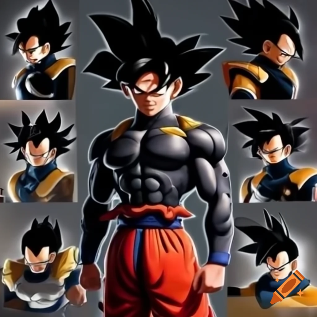 Dragon Ball Z styled Saiyan character with grey shirt and red pants on ...