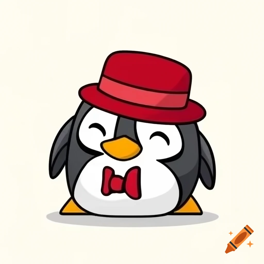Tux the Linux Penguin on a red fedora, representing open-source ...