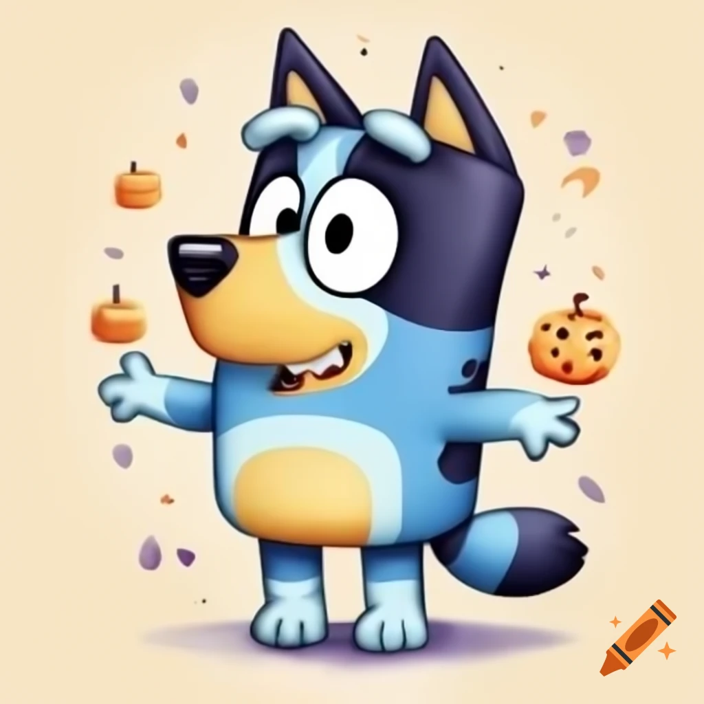 Cute Bluey character illustration on Craiyon
