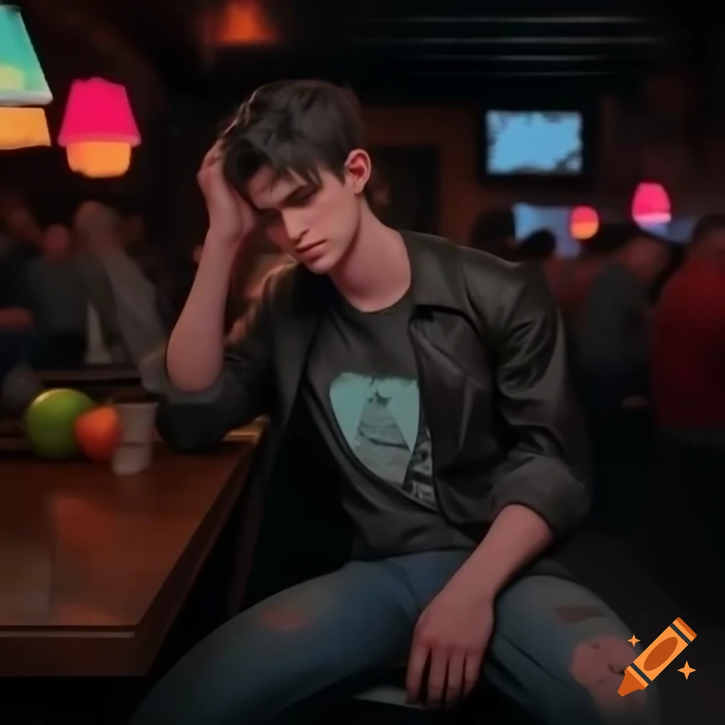 Young man named tim with dark hair and grey eyes in casual outfit on ...