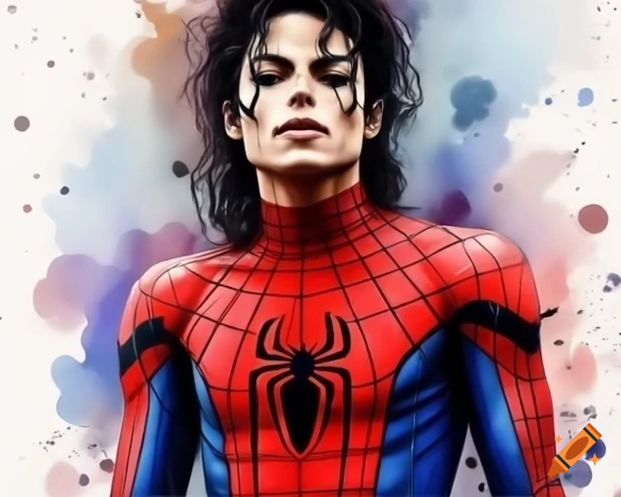 Horror-themed monster resembling Michael Jackson in spider suit on Craiyon
