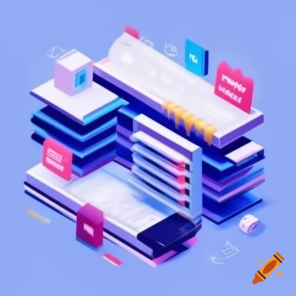 Realistic illustration of multi-layered web application architecture ...