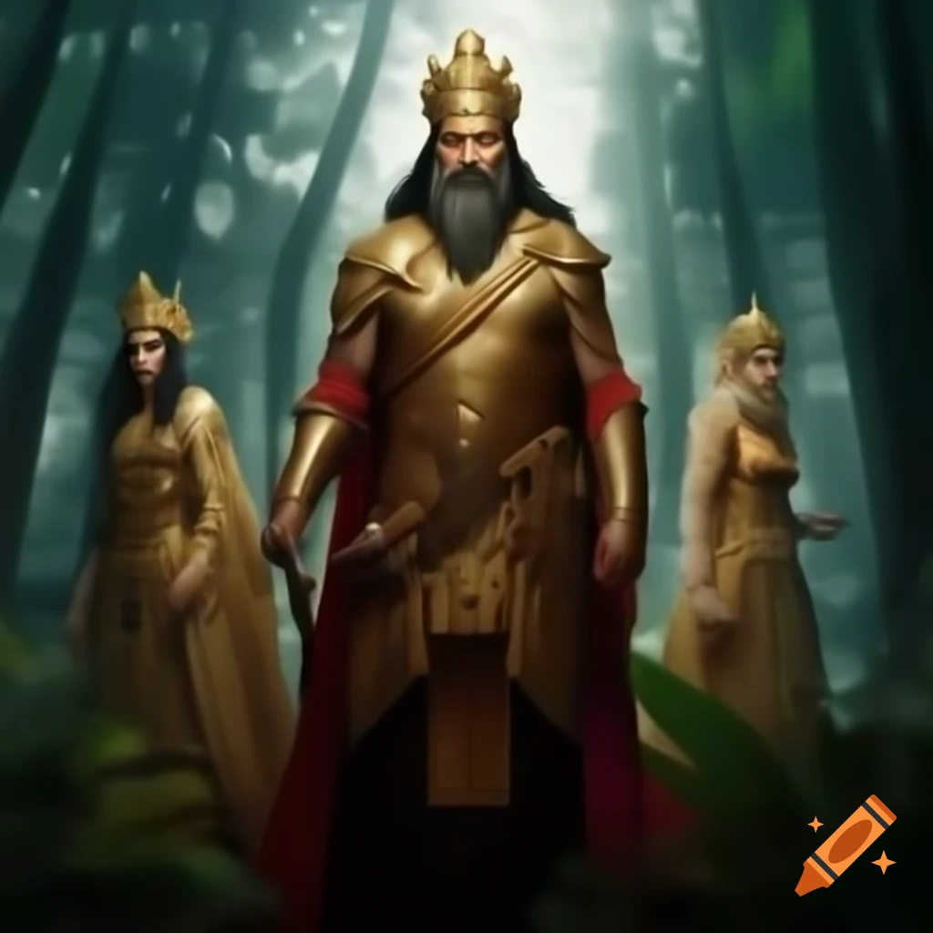 Grand ancient kingdom featuring king raja vikram and queen rani ...