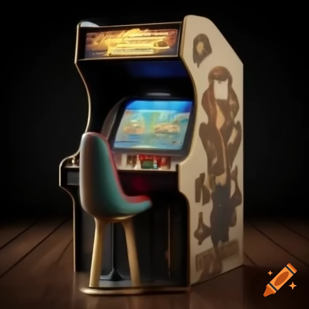 Bronze arcade game with retro design on Craiyon