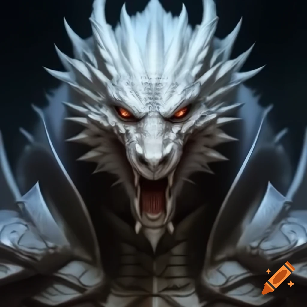 Menacing male humanoid dragon warrior portrait in 4K on Craiyon