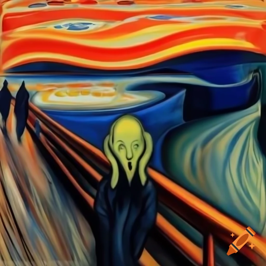 The Scream by Edvard Munch, iconic expressionist painting on Craiyon