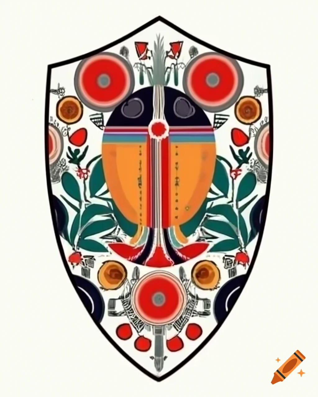 Illustration of shield combining byzantine, early christian ...