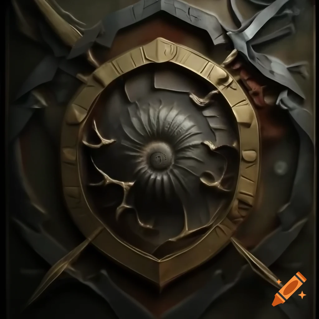 Realistic legion banner design featuring dark browntones and silver ...