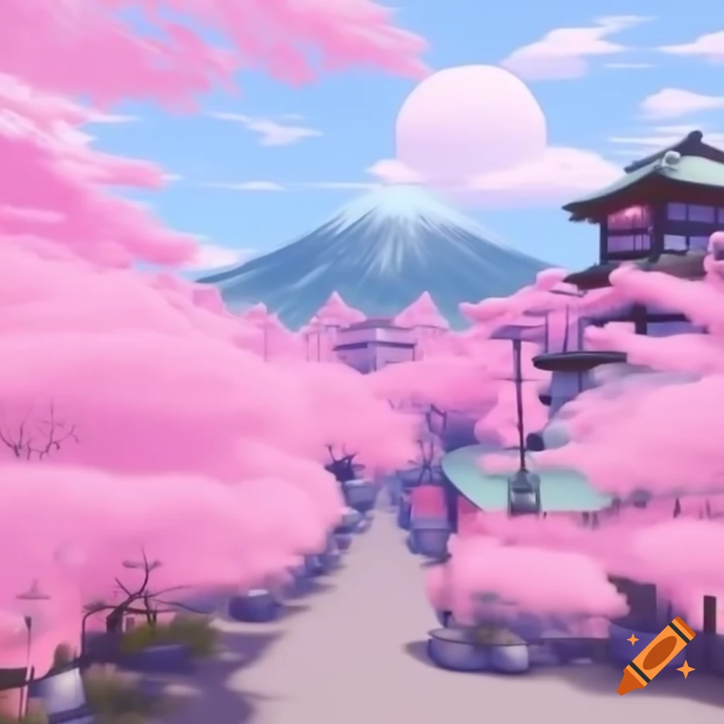 Japanese style Twitch overlay with cherry blossoms and minimalist ...