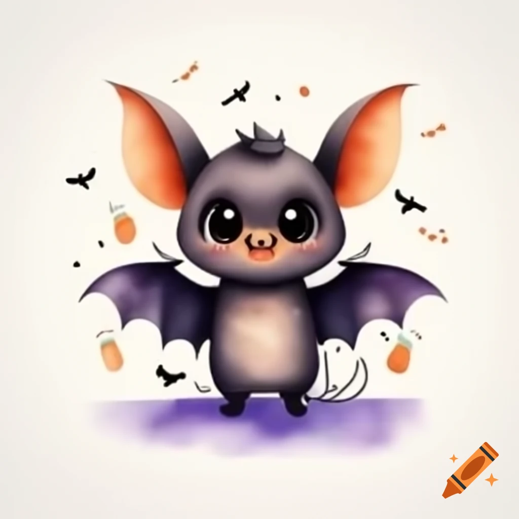 Cute bat captured in a natural setting on Craiyon