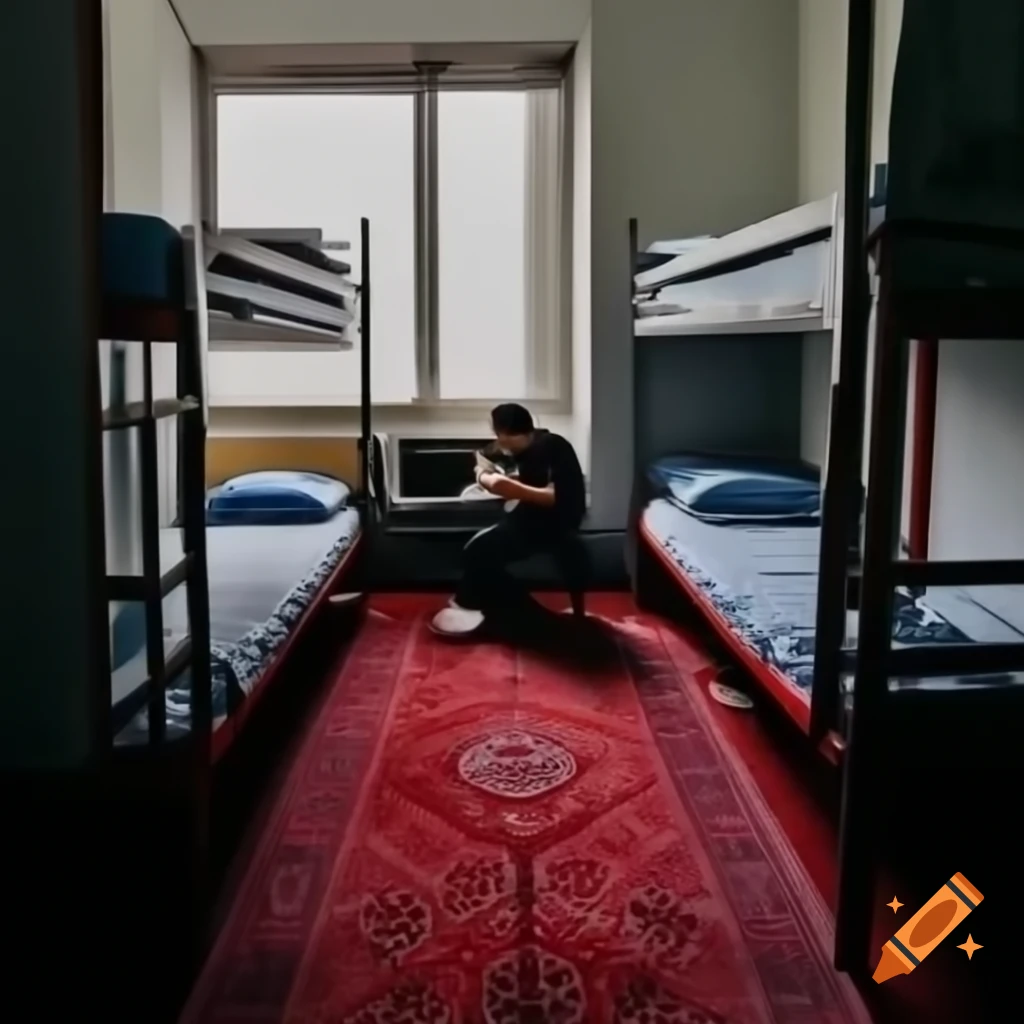 Dormitory room at Birjand University with students studying and ...