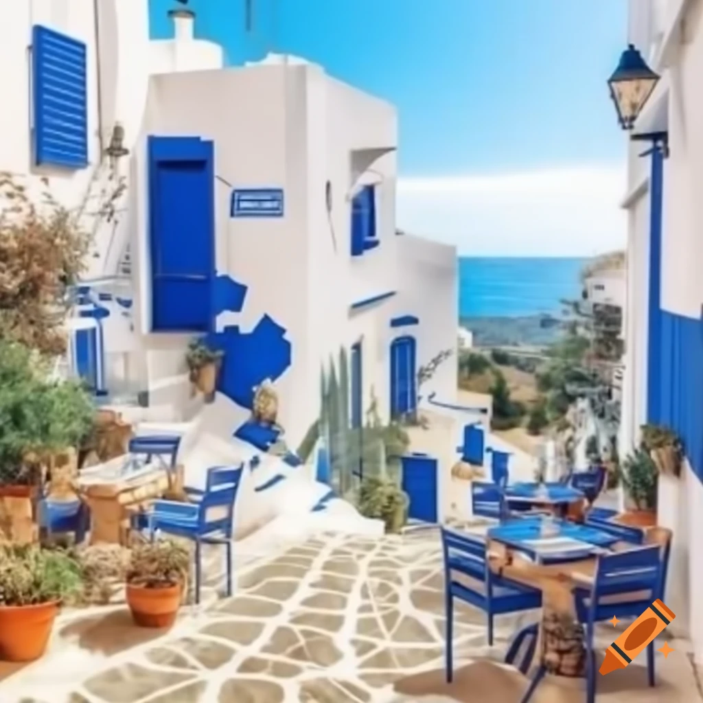 Cobbled streets and blue-and-white houses in sidi bou said overlooking ...