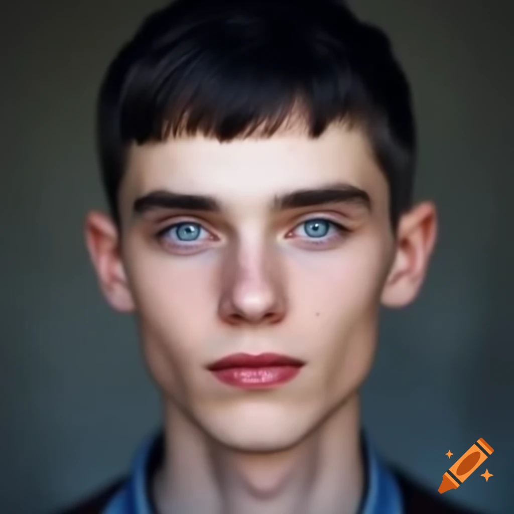 Charming tall slim man, 24, with short dark hair and blue eyes, slight ...