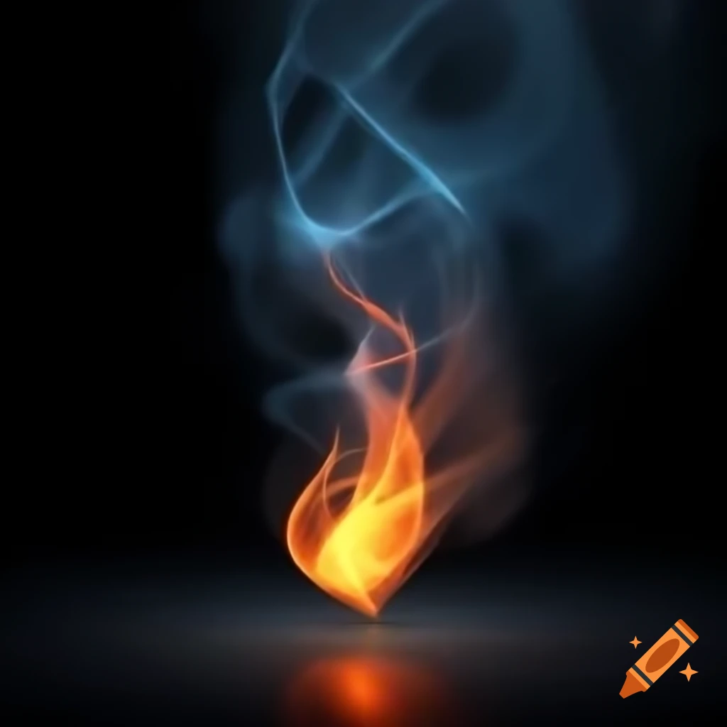 Delicate fire web intertwined with ethereal smoke wisps on Craiyon