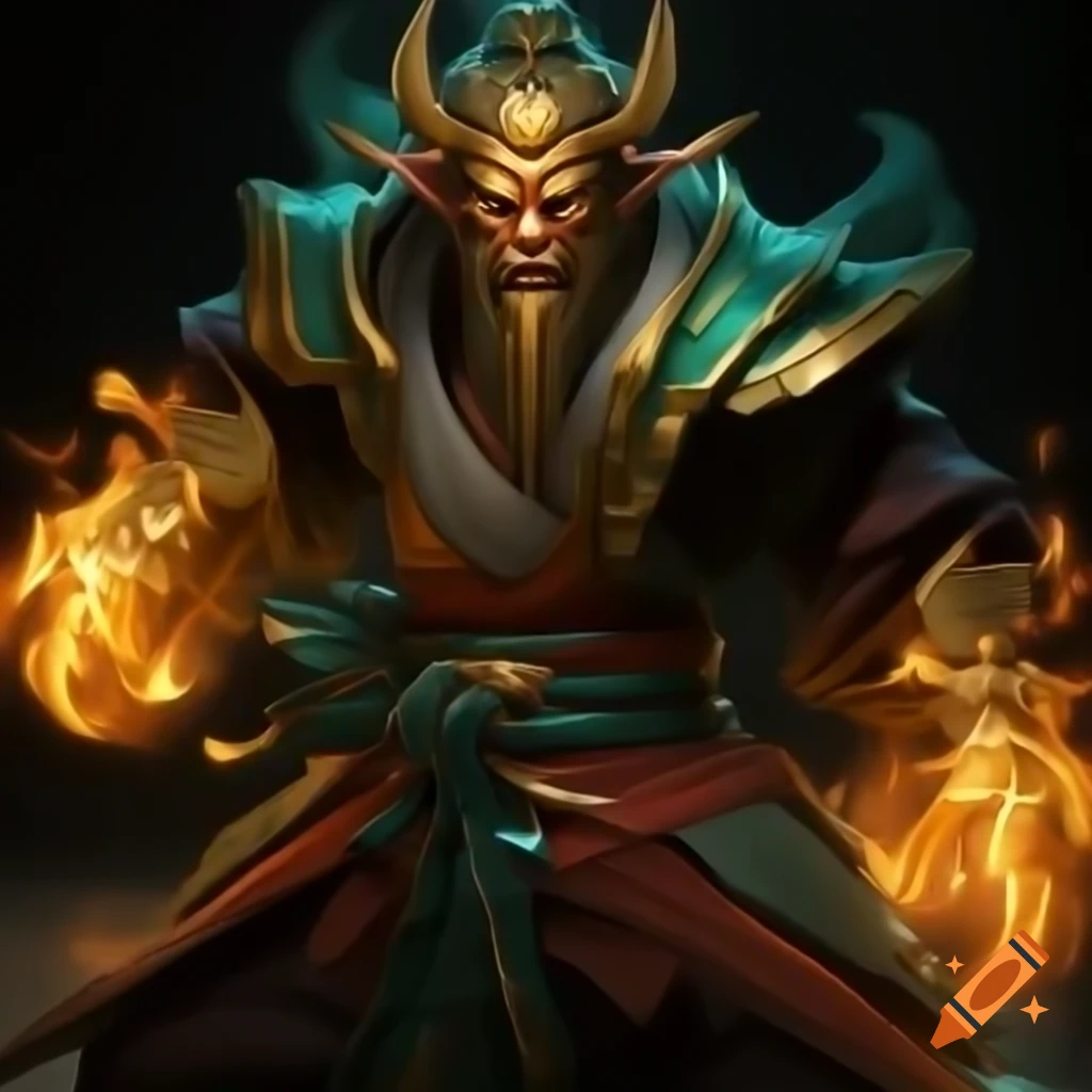Wukong character from Free Fire with jade glow and golden weapon on Craiyon