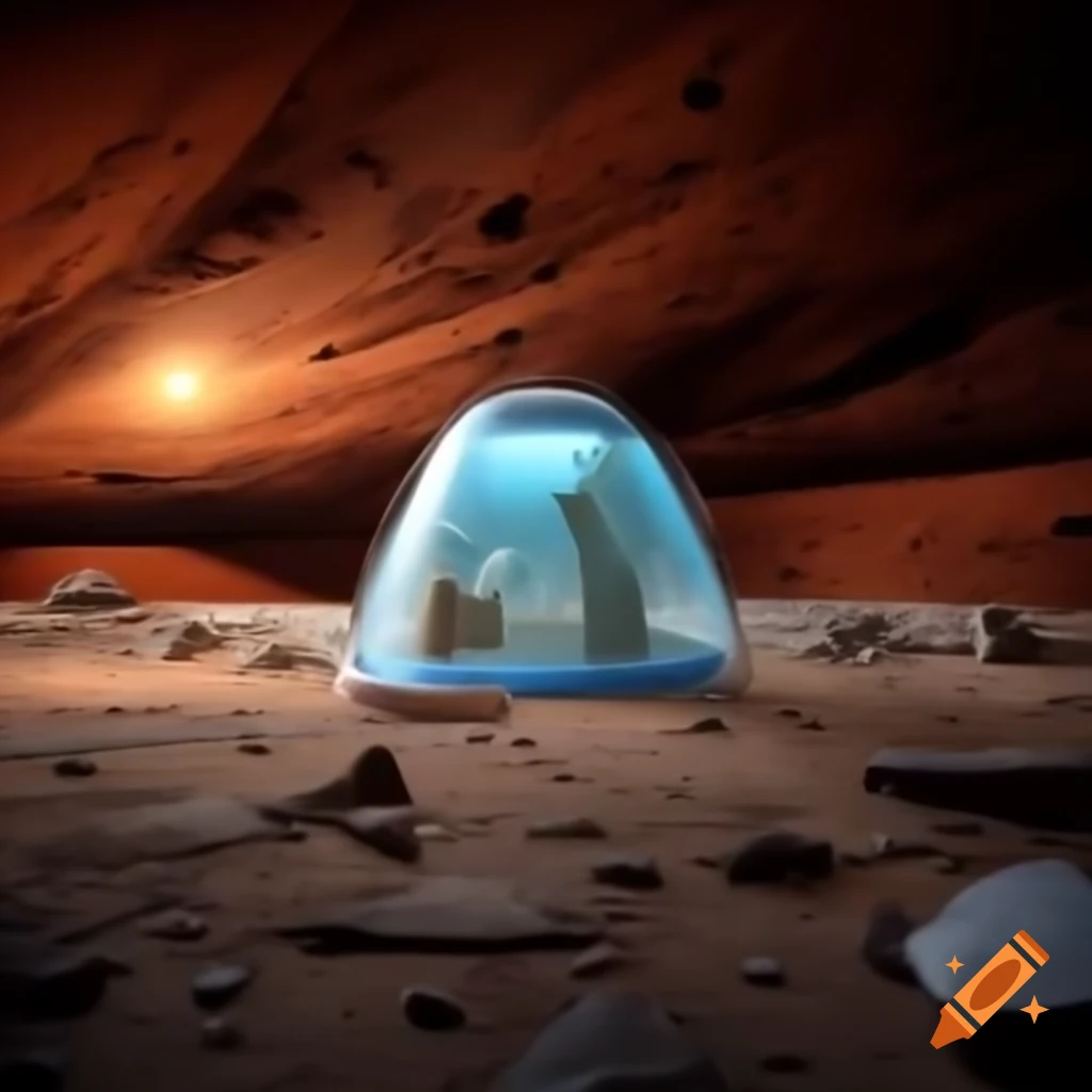 Inflatable habitat modules on Mars providing shelter from radiation and ...