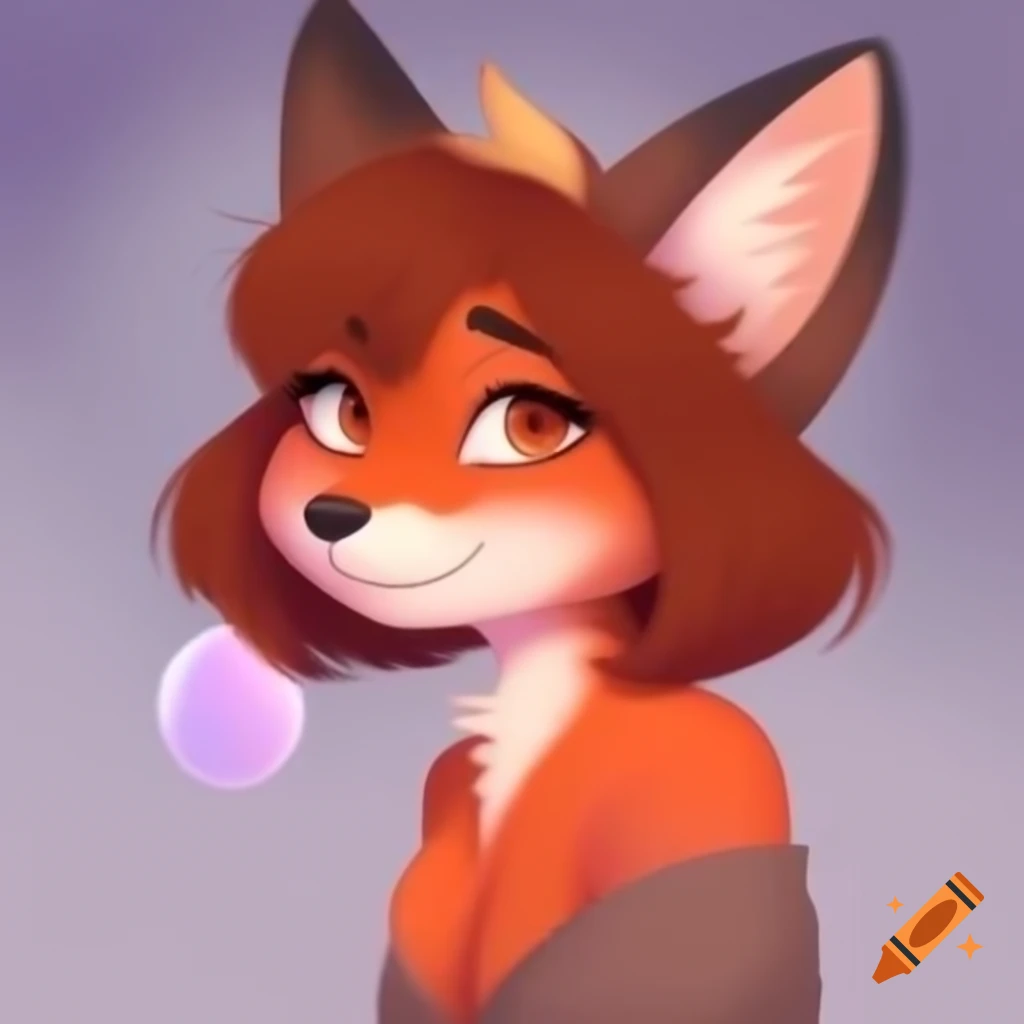 Anthropomorphic fox girl with Disney-like features inside a bubble on ...