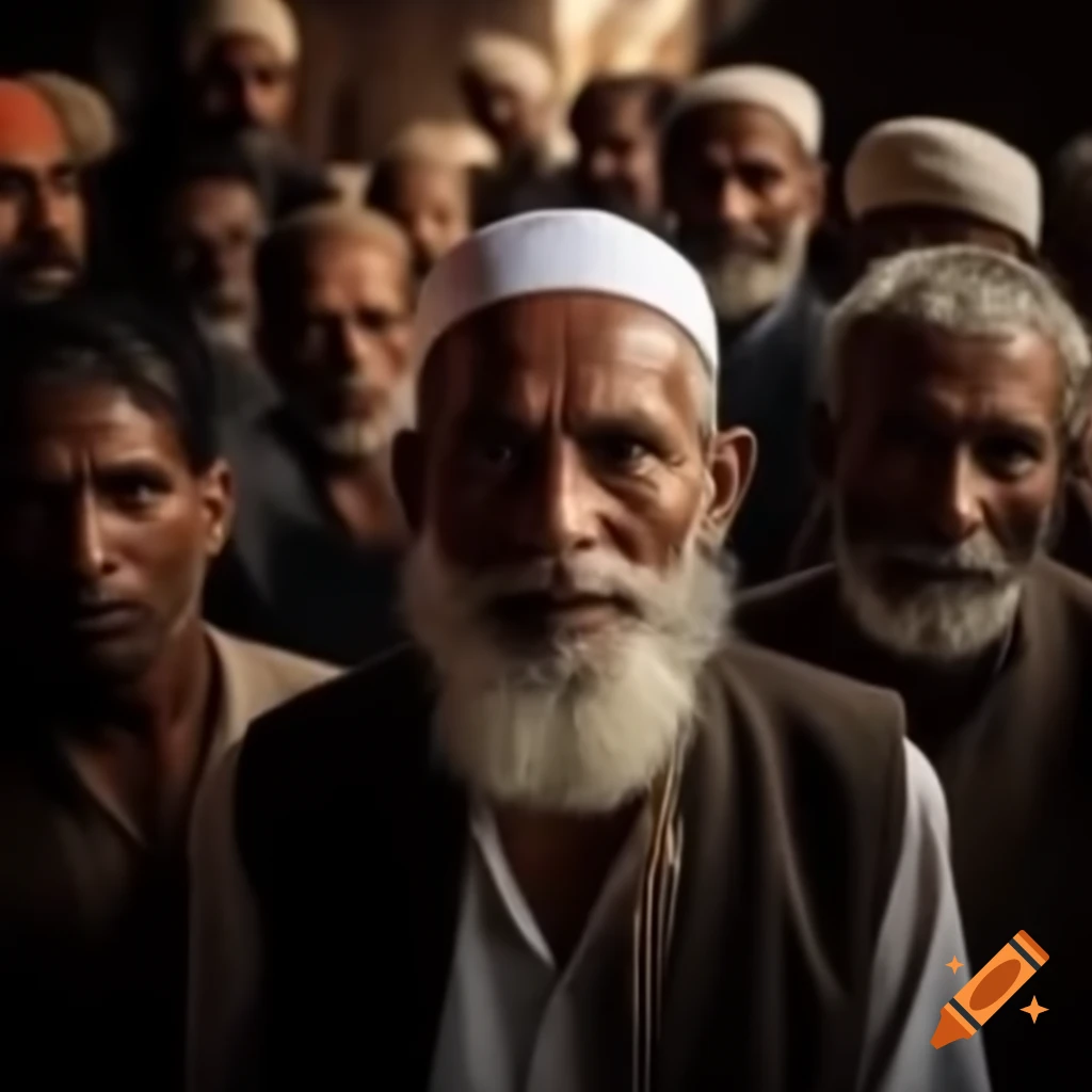 Bengali Muslim men in traditional attire at a vibrant social gathering ...