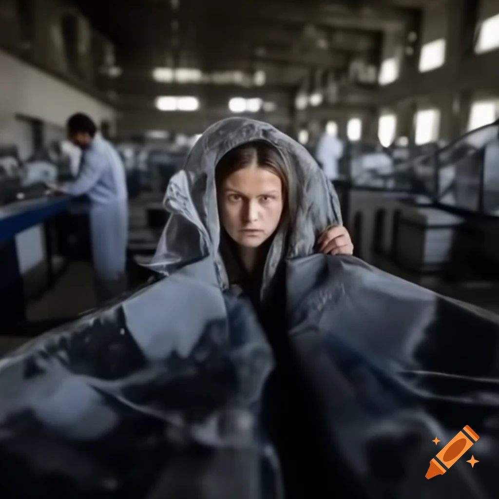 Chaotic scene in egyptian factory with broken pollution filters and ...