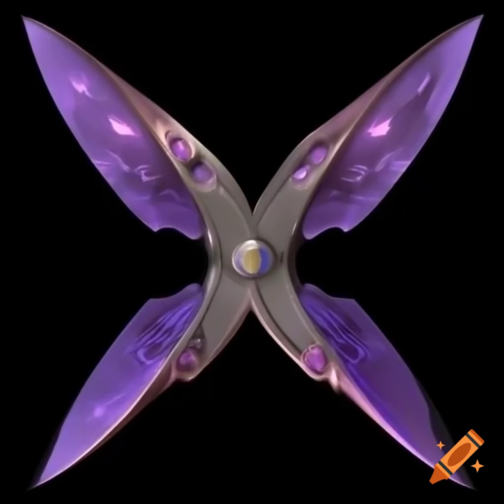 Double-sided dagger with lilac blades and obsidian runes, featuring a ...