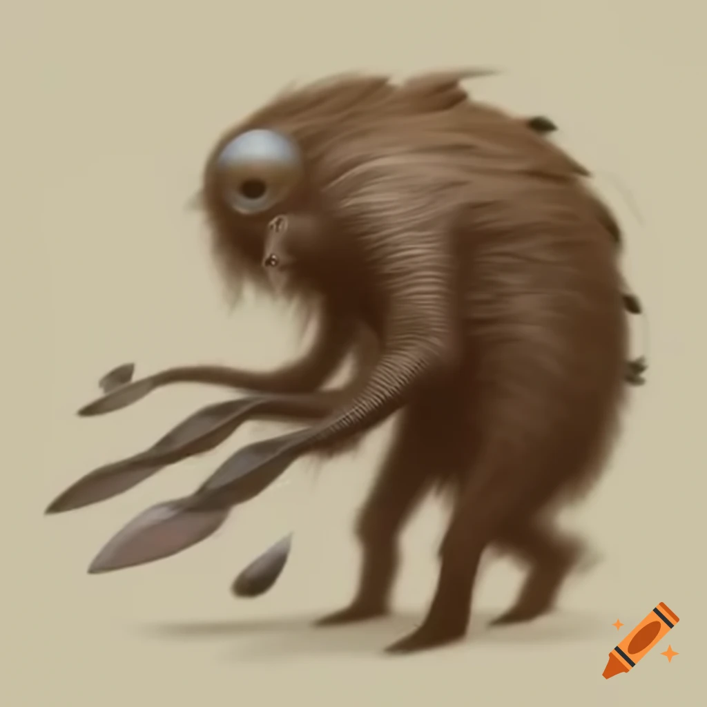 Surreal gaseous humanoid monster with fins hovering behind man with ...