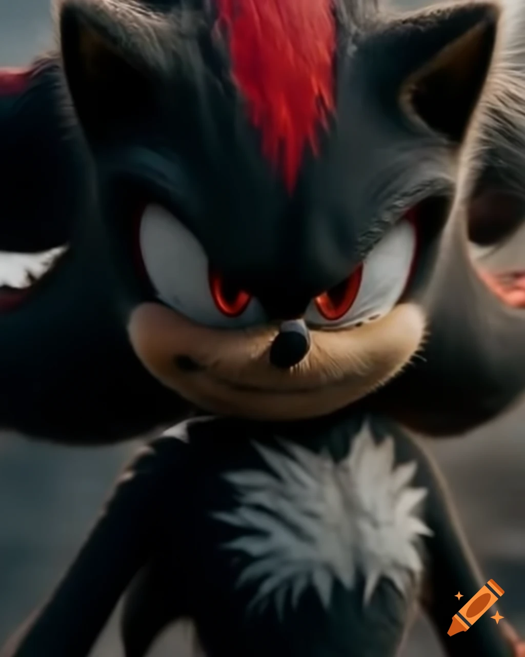 Shadow the Hedgehog movie poster featuring separate eyes and logo on ...